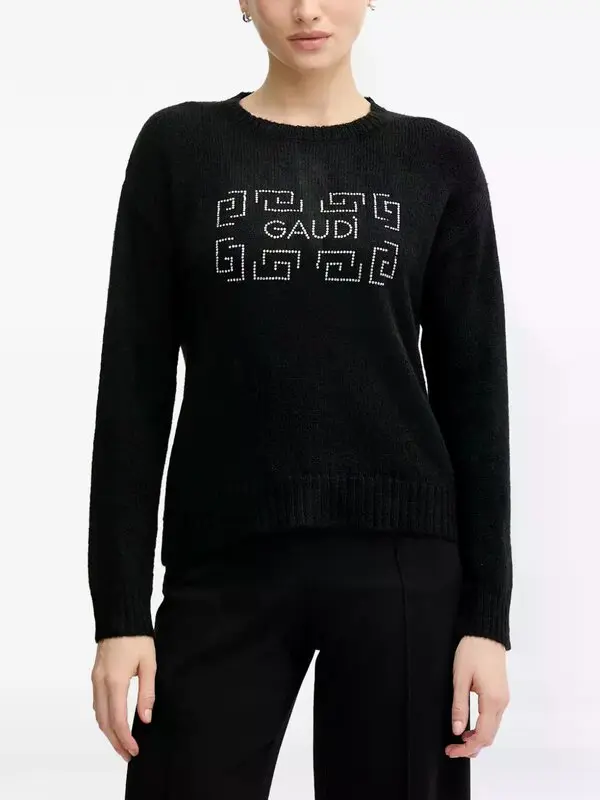 GAUDI Embellished Crew-neck Sweater