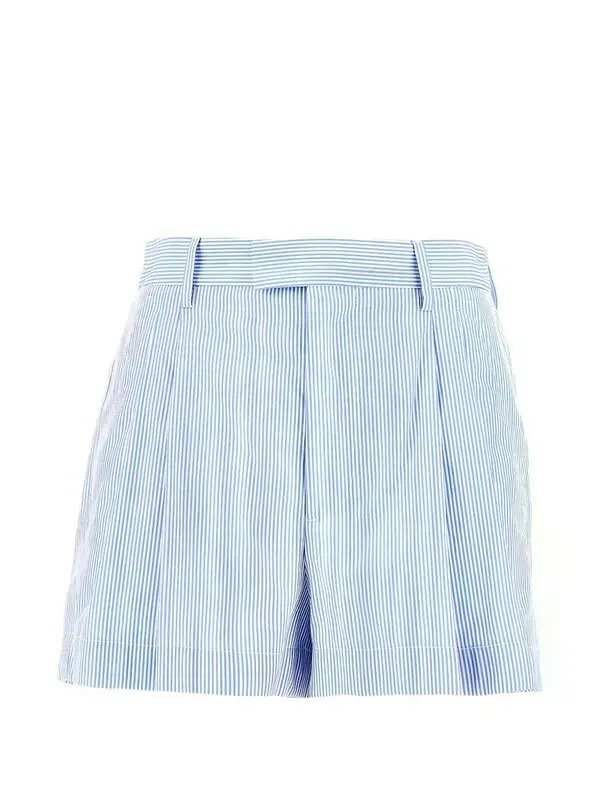 ARMARIUM Pleated Striped Shorts - Blue