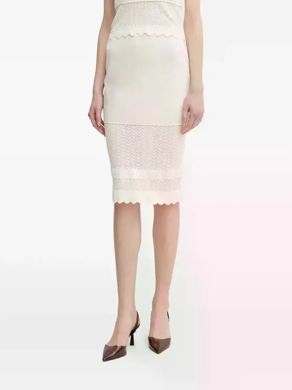 GAUDI Pointelle-knit Midi Skirt - Neutrals