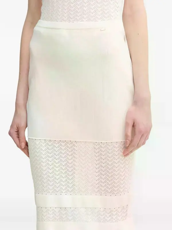 GAUDI Pointelle-knit Midi Skirt - Neutrals