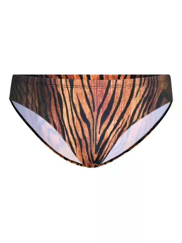 JEAN PAUL GAULTIER Printed Swim Briefs - Brown