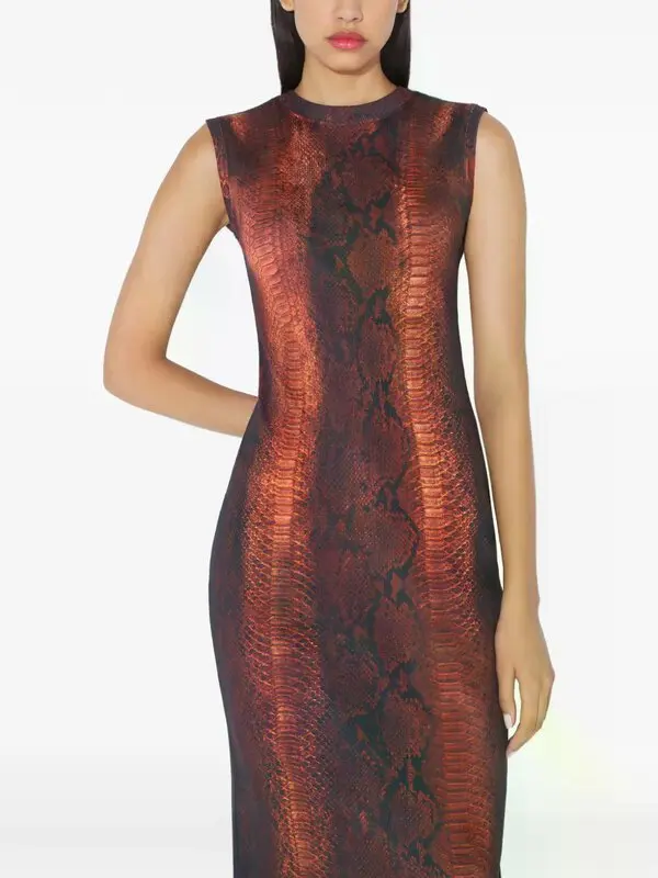 Jean Paul Gaultier Python-printed Midi Dress