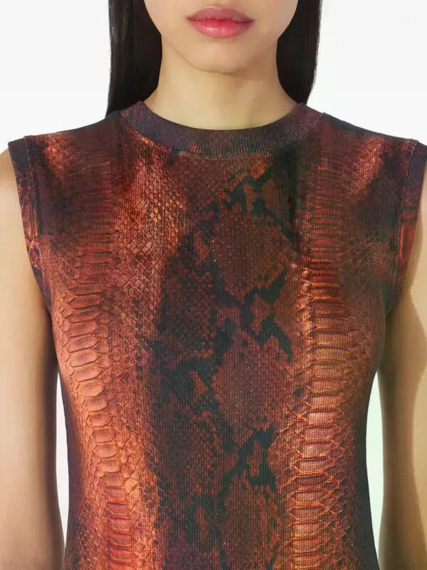 Jean Paul Gaultier Python-printed Midi Dress
