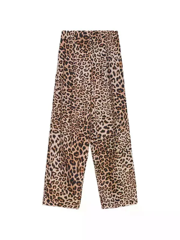 A PAPER KID Leopard-print Trousers