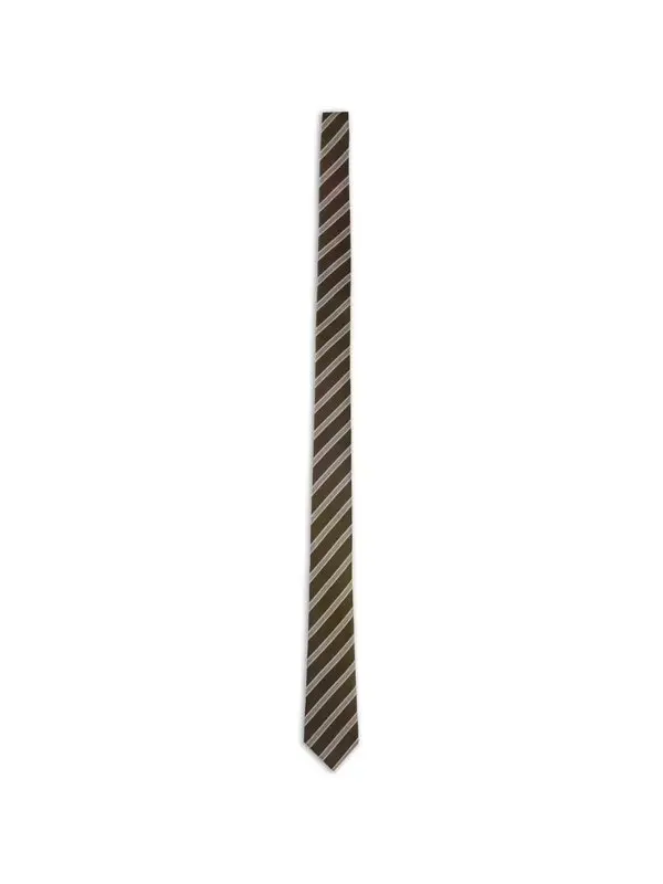 TOM FORD Striped Neck Tie - Brown