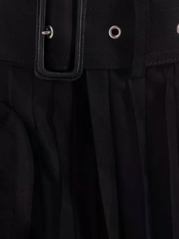Sacai Pleated Belted Skirt - Black
