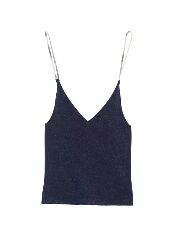 CIRCUS HOTEL V-neck Top With Chain Straps