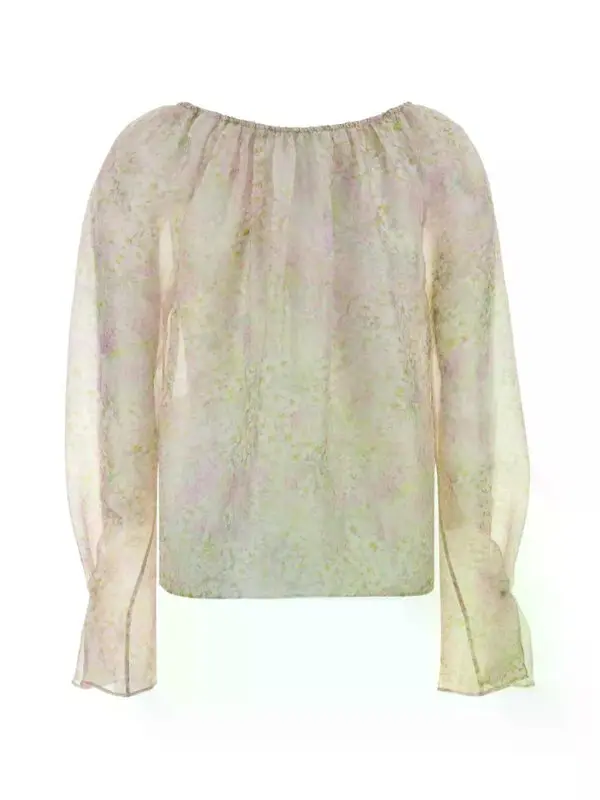 Alberta Ferretti Floral-print Blouse - Neutrals