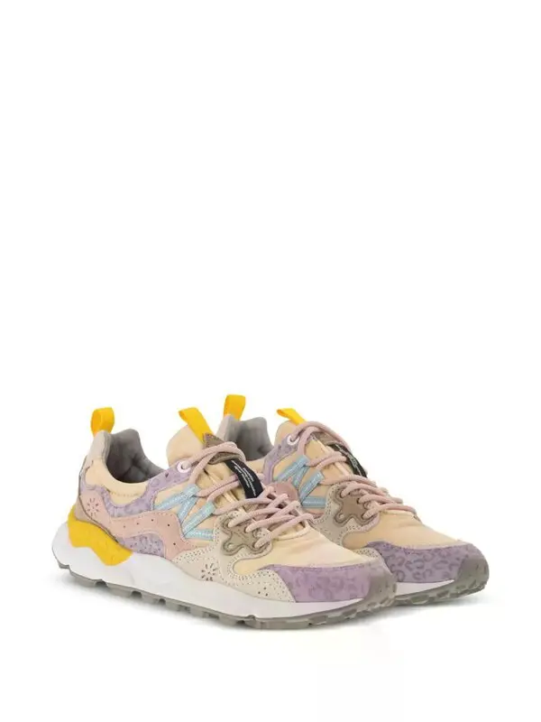 FLOWER MOUNTAIN Yamano 3 Floral Panelled Sneakers - Neutrals