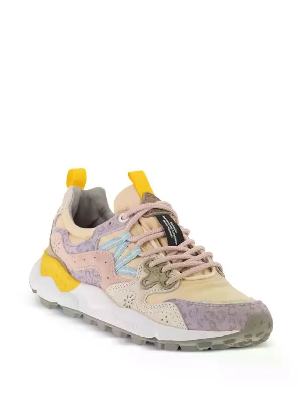 FLOWER MOUNTAIN Yamano 3 Floral Panelled Sneakers - Neutrals