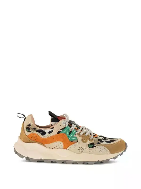 FLOWER MOUNTAIN Yamano 3 Floral-motif Sneakers - Neutrals