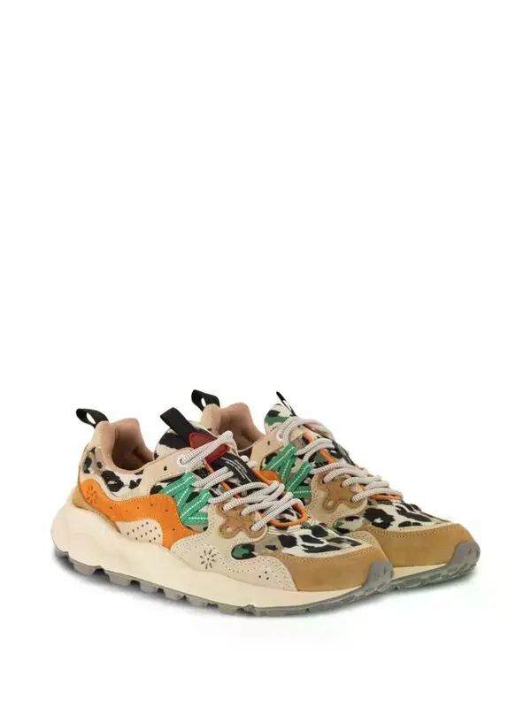 FLOWER MOUNTAIN Yamano 3 Floral-motif Sneakers - Neutrals