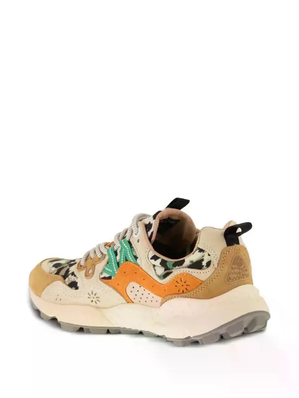 FLOWER MOUNTAIN Yamano 3 Floral-motif Sneakers - Neutrals
