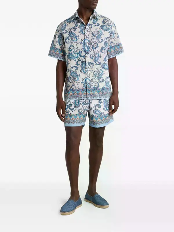 Etro Floral Paisley Cotton Shirt - Neutrals