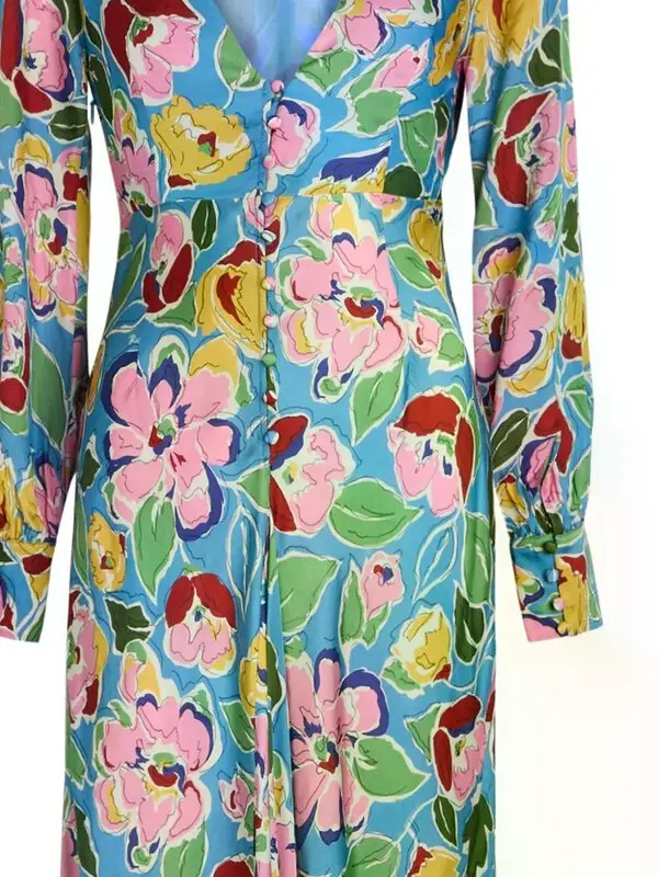 Rixo V-neck Floral Dress