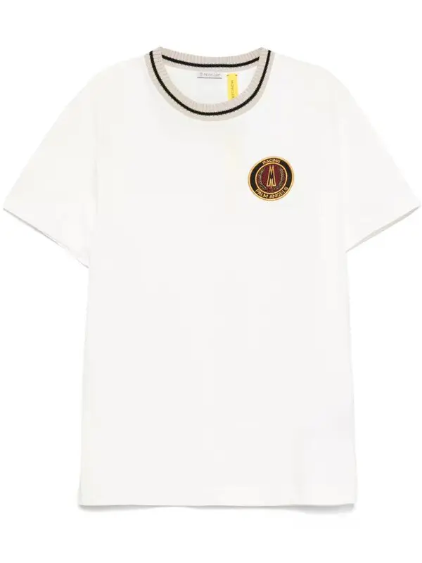 PALM ANGELS X MONCLER Logo-patch T-shirt - White