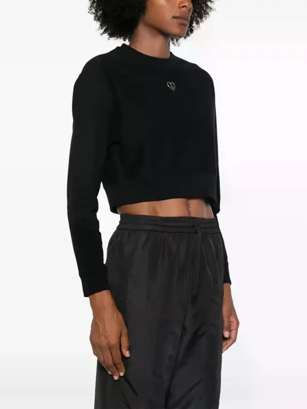 Moschino Logo Patch Cropped Sweatshirt