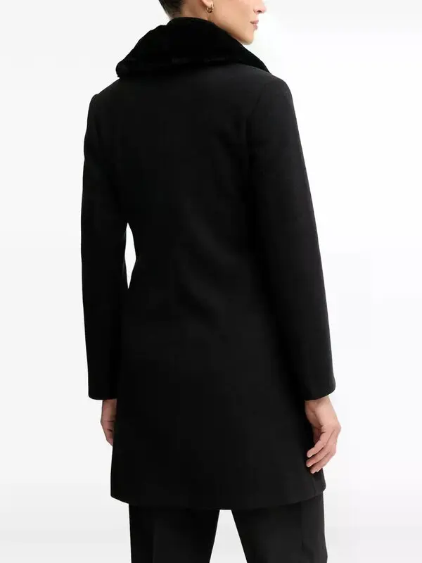 GAUDI Single-breasted Coat With Faux Fur Collar