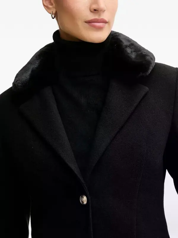 GAUDI Single-breasted Coat With Faux Fur Collar