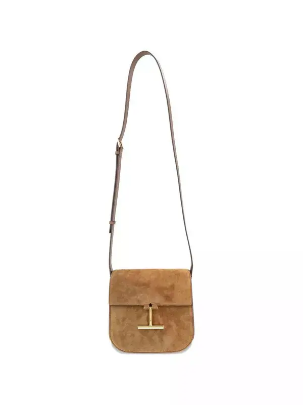 TOM FORD Suede Shoulder Bag With Logo Detail