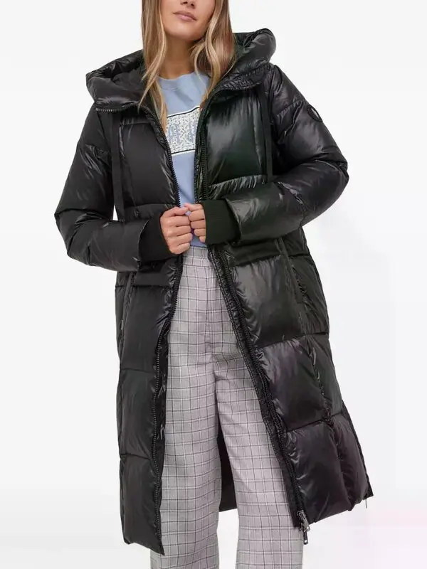 MOS MOSH Quilted Hooded Coat - Black