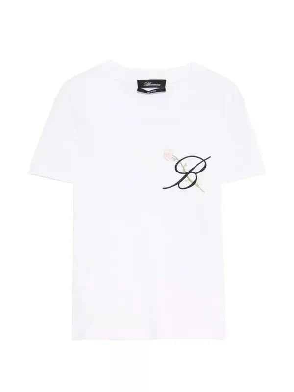 Blumarine Floral Detail T-shirt - White