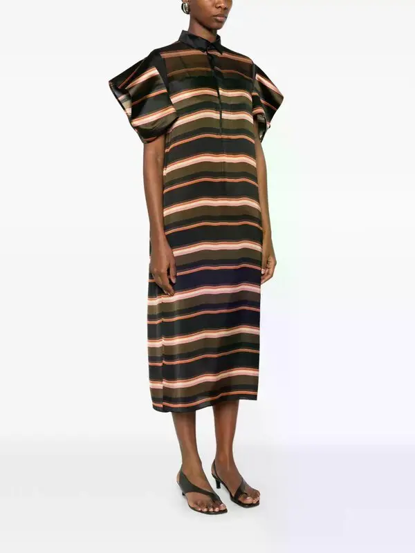 Sacai Striped Shirt Dress - Black
