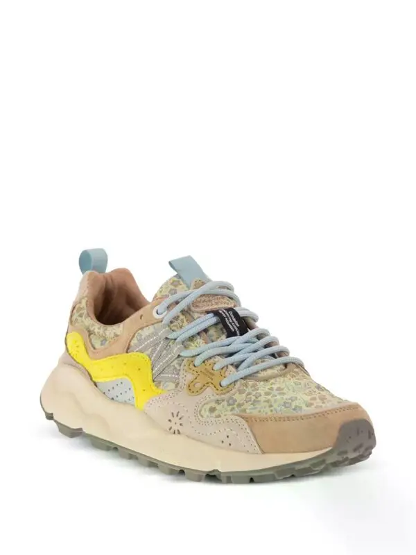 FLOWER MOUNTAIN Yamano 3 Floral-print Sneakers - Neutrals