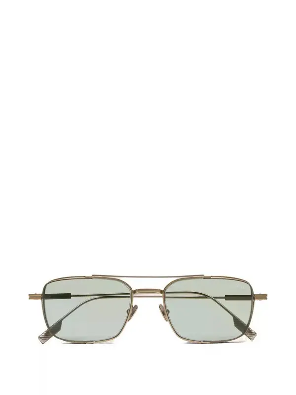 Zegna Rectangle-frame Sunglasses - Gold