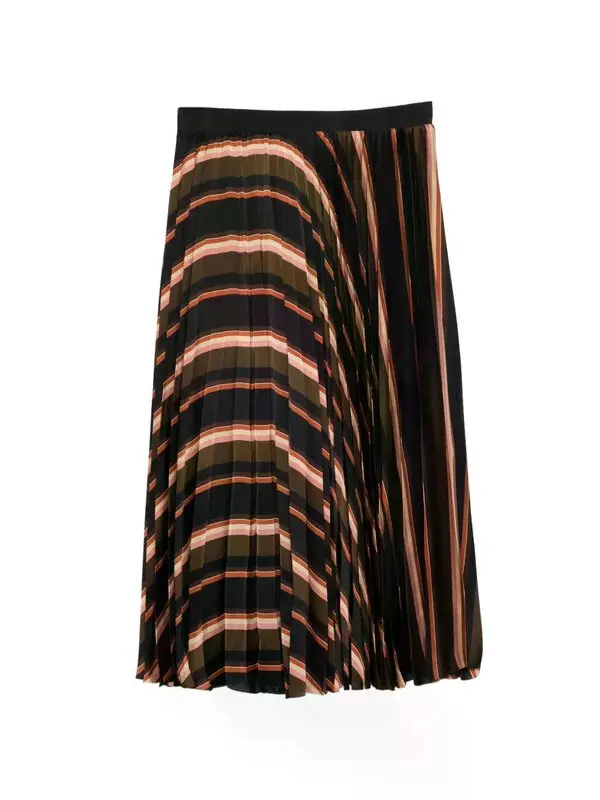 Sacai Striped-pattern Midi Skirt