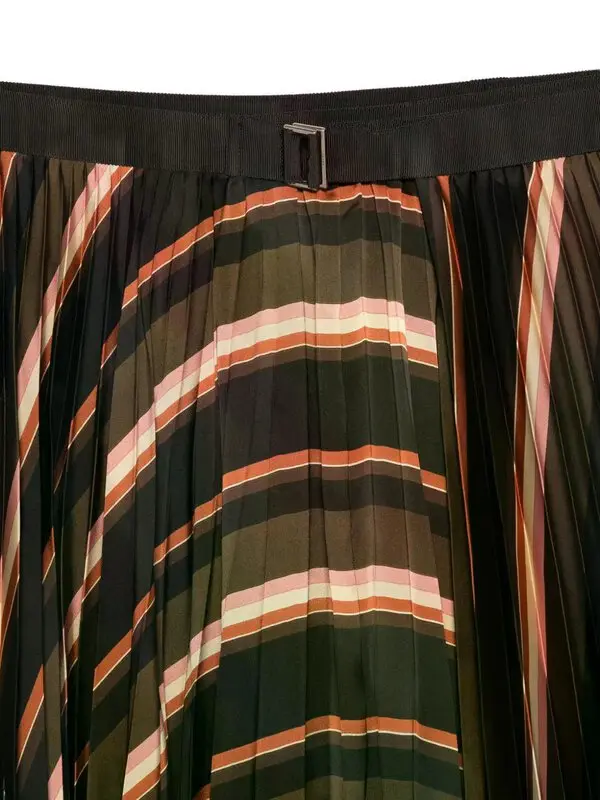 Sacai Striped-pattern Midi Skirt