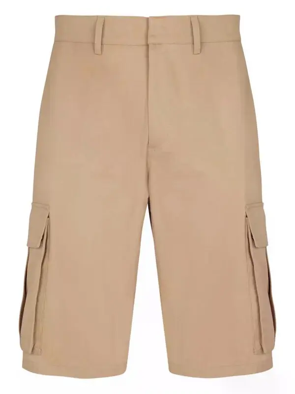 Balmain Cotton Cargo Bermuda Shorts - Neutrals