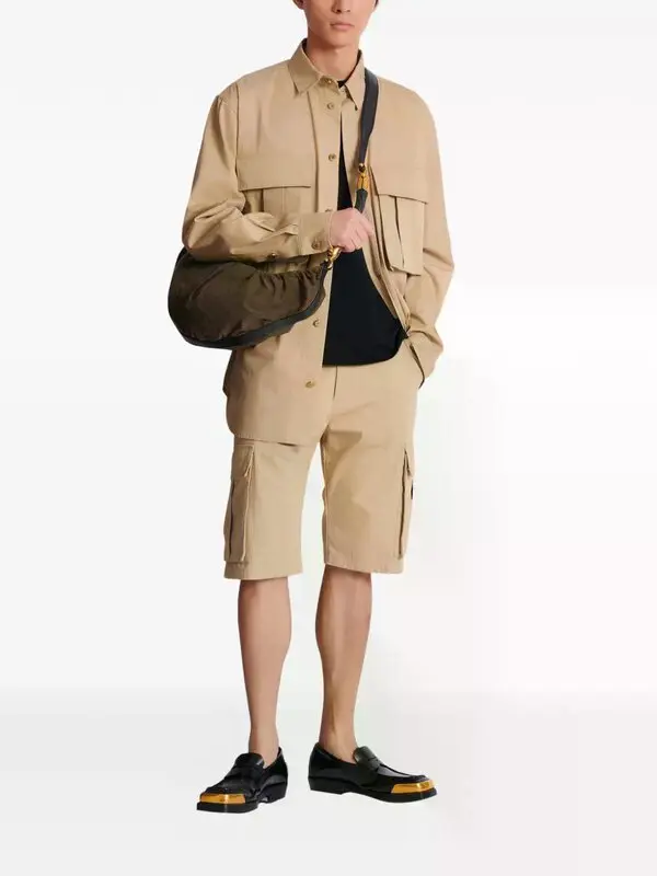 Balmain Cotton Cargo Bermuda Shorts - Neutrals