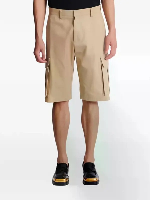 Balmain Cotton Cargo Bermuda Shorts - Neutrals
