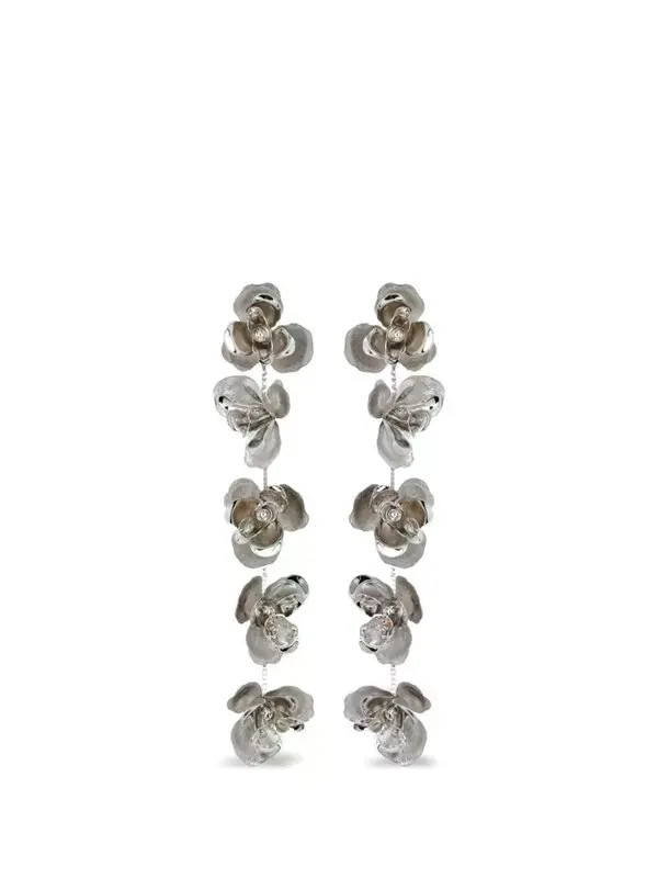 JENNIFER BEHR Larena Floral Drop Earrings - Silver