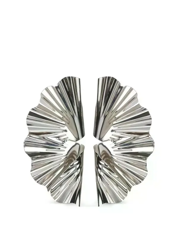 JENNIFER BEHR Darya Ruffled Clip-on Earrings - Silver
