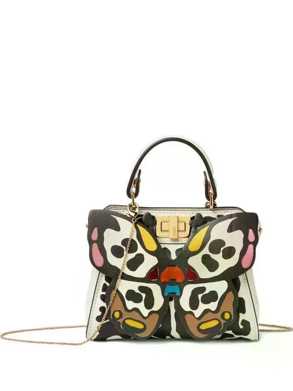 Fendi Nano Peekaboo Butterfly-motif Tote