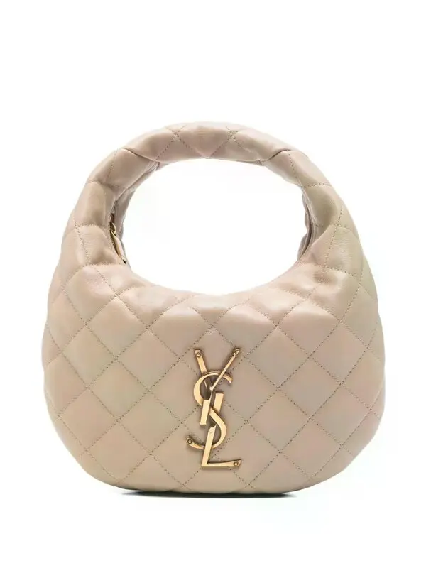 Saint Laurent Quilted Logo Tote Bag - Neutrals