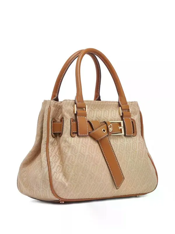 Liu Jo Jacquard Handbag With Decorative Buckle - Neutrals