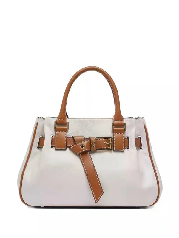Liu Jo Small Buckle Two-tone Tote Bag - White