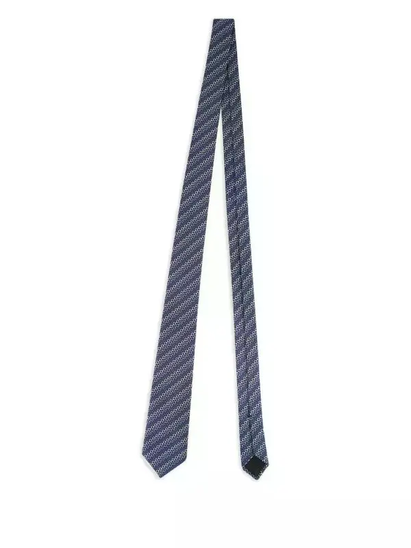 Gucci Horsebit Silk Jacquard Neck Tie - Blue
