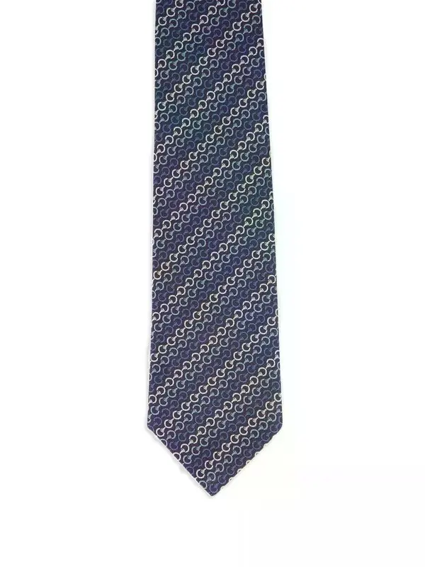 Gucci Horsebit Silk Jacquard Neck Tie - Blue