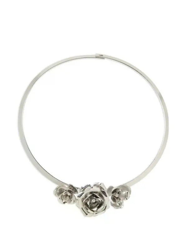 JENNIFER BEHR Rosalba Floral Collar Necklace - Silver