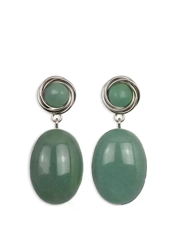 JENNIFER BEHR Ruthie Aventurine Earrings - Silver