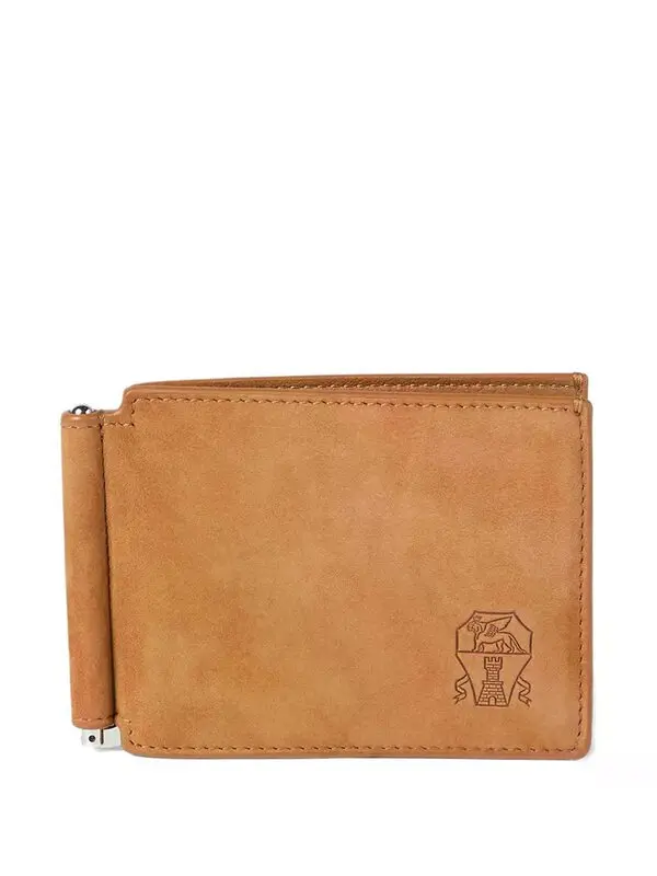 Brunello Cucinelli Nubuck Money Clip Wallet - Brown