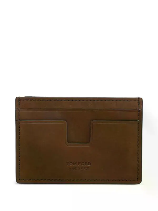 TOM FORD Leather Card Holder - Brown