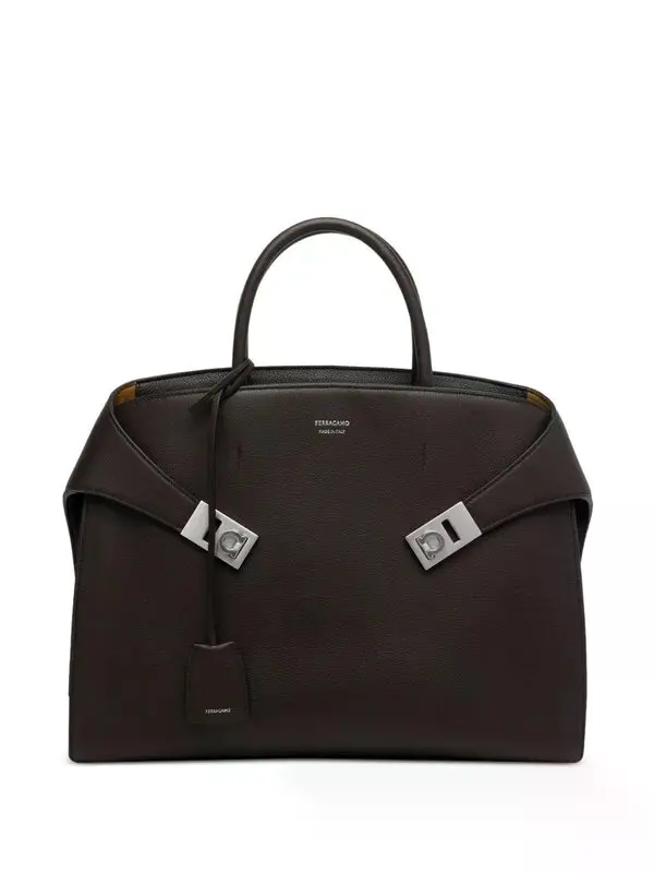 FERRAGAMO Logo Detailed Tote Bag - Brown