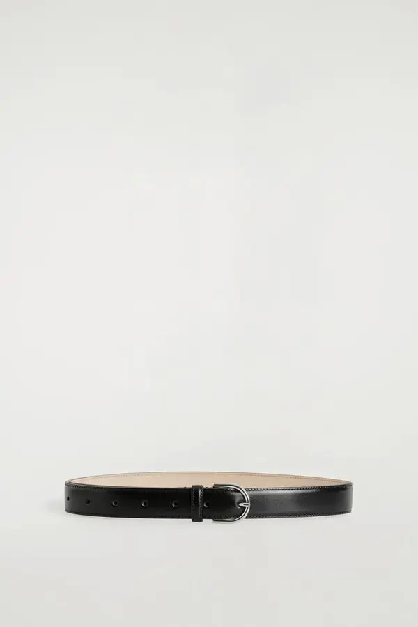 Cos D-buckle Leather Belt - Black