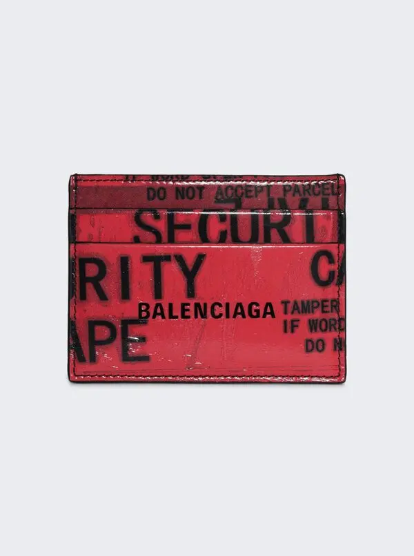 Balenciaga Tape Type Card Holder And Light Red - Black