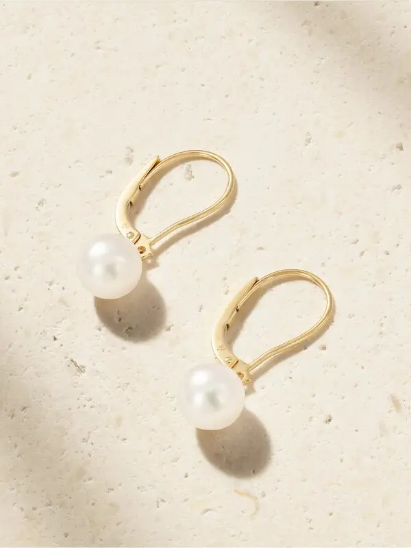 Mikimoto 18-karat Akoya Pearl Drop Earrings - Gold